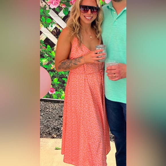 RESA | Dresses | Resa Floral Peach And Pink Dress | Poshmark